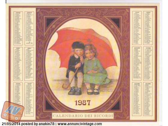 Calendari dei ricordi (da collezione!) | AnnunciVintage.com | Last