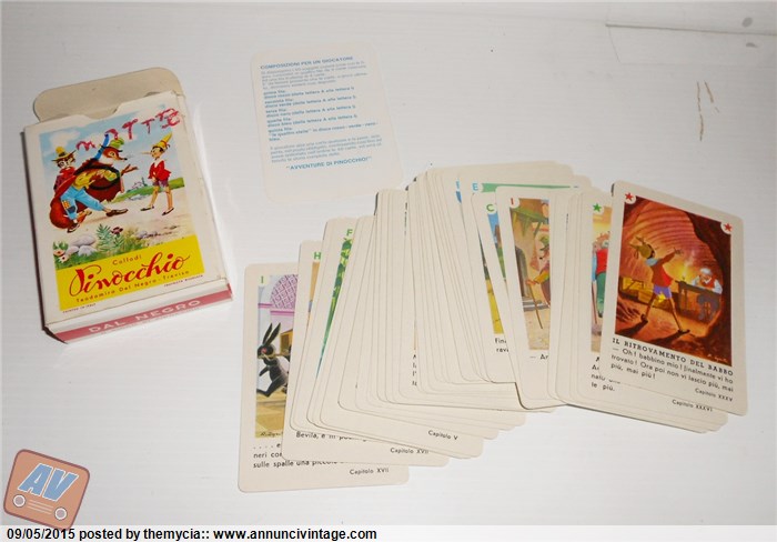 PINOCCHIO Collodi 80s Dal Negro - mazzo carte da gioco IL GIOCO DI ...